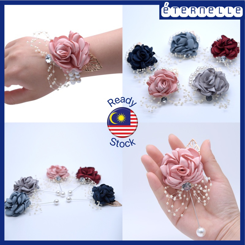 Girls Bridesmaid Wrist Flowers Wedding Prom Party Wrist Corsage and ...