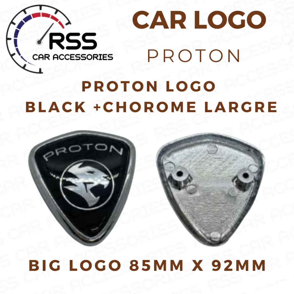 PROTON LOGO BLACK + CHROME LARGE | Shopee Malaysia