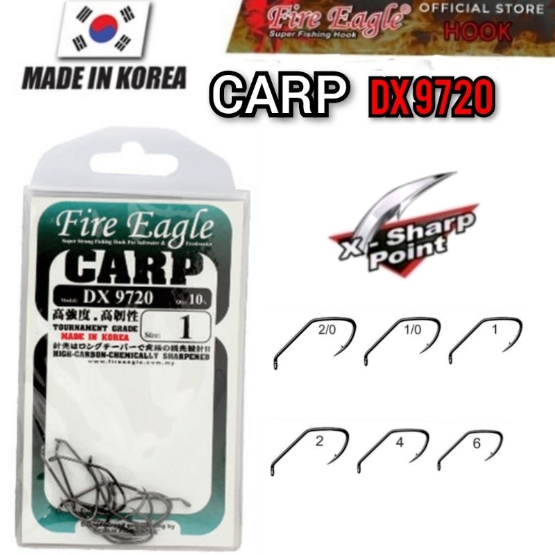 (MADE IN KOREA) MATA KAIL CARP FIRE EAGLE DX 9720 HI CARBON FISHING HOOK WITH HIGH QUALITY ...