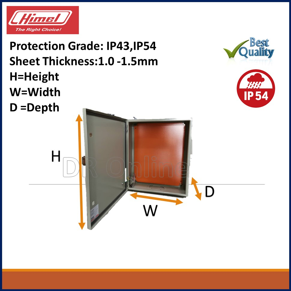 HIMEL IP54 Metal Enclosure Electrical Panel Box H300mm X W300mm X ...