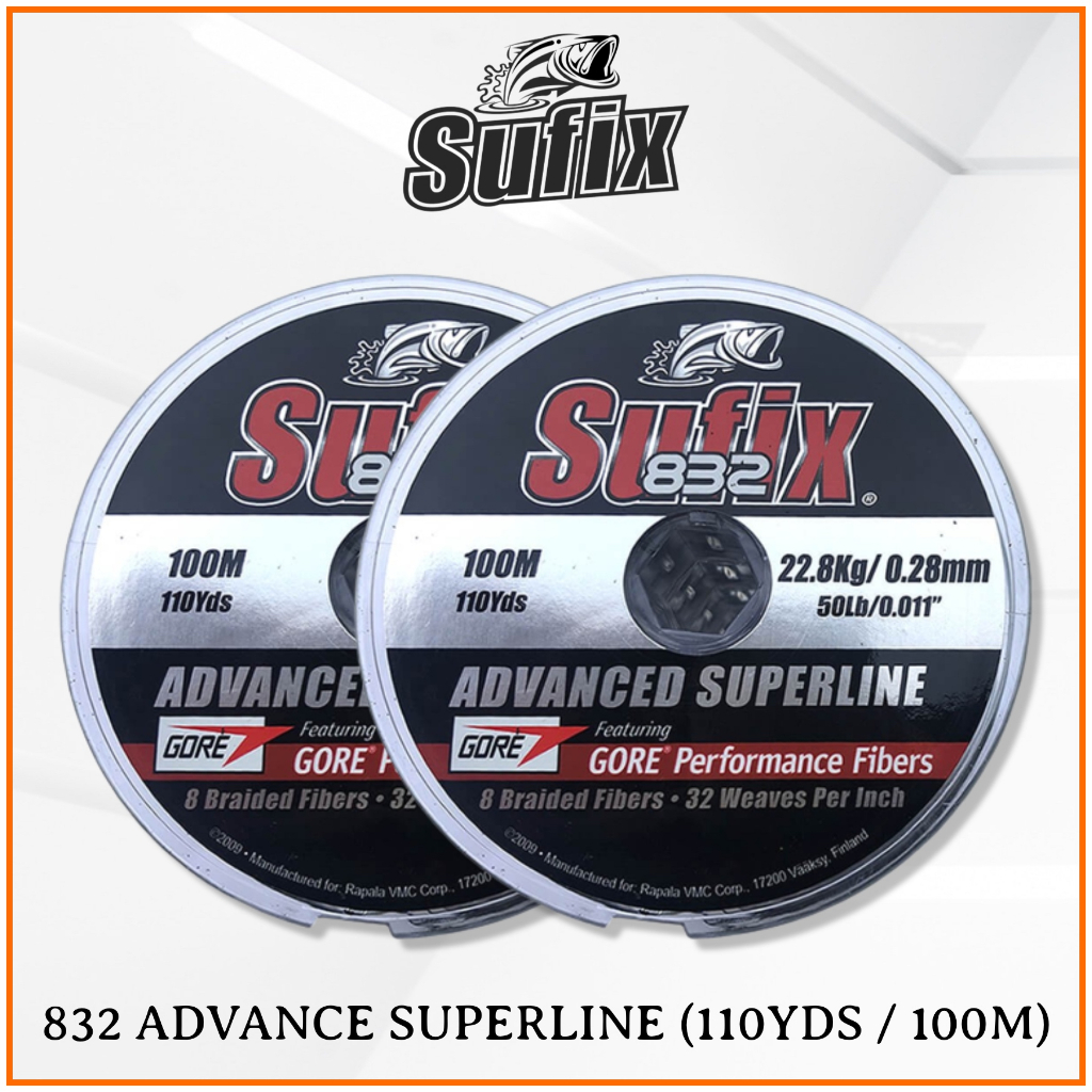 Sufix 832 Advance Superline Gore Performance Fibers Braided Fishing ...