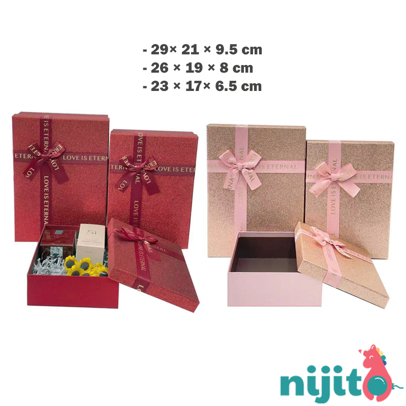 Nijito- Big Rectangle Rose Gold Birthday Present Box Storage Box ...