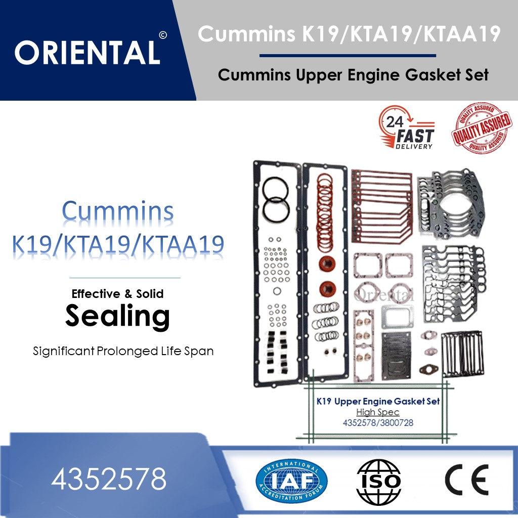 Cummins Overhaul Gasket Set K19 (Top set: 4352578/ 3800728) (Bottom set ...