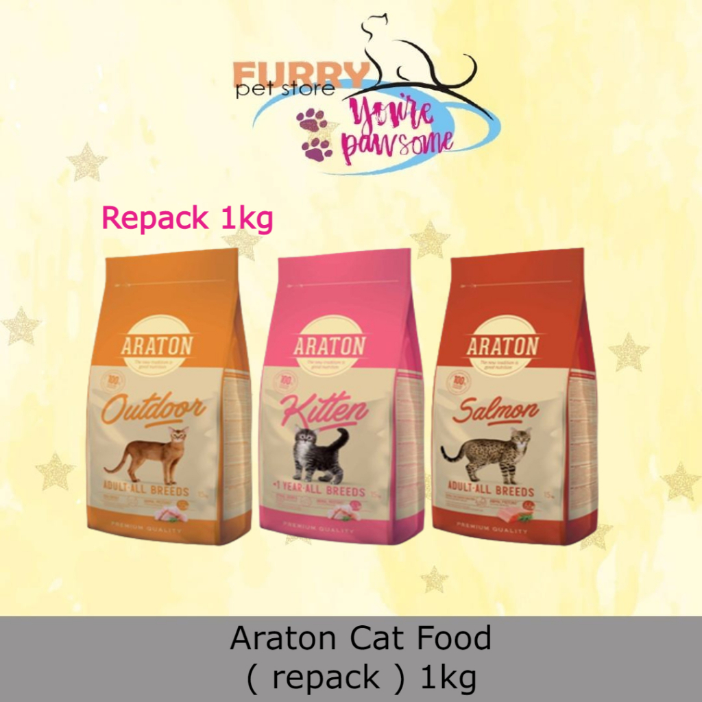 [ Repack 1kg ] ARATON CAT FOOD ( Kitten , Salmon , Outdoor ) | Shopee ...