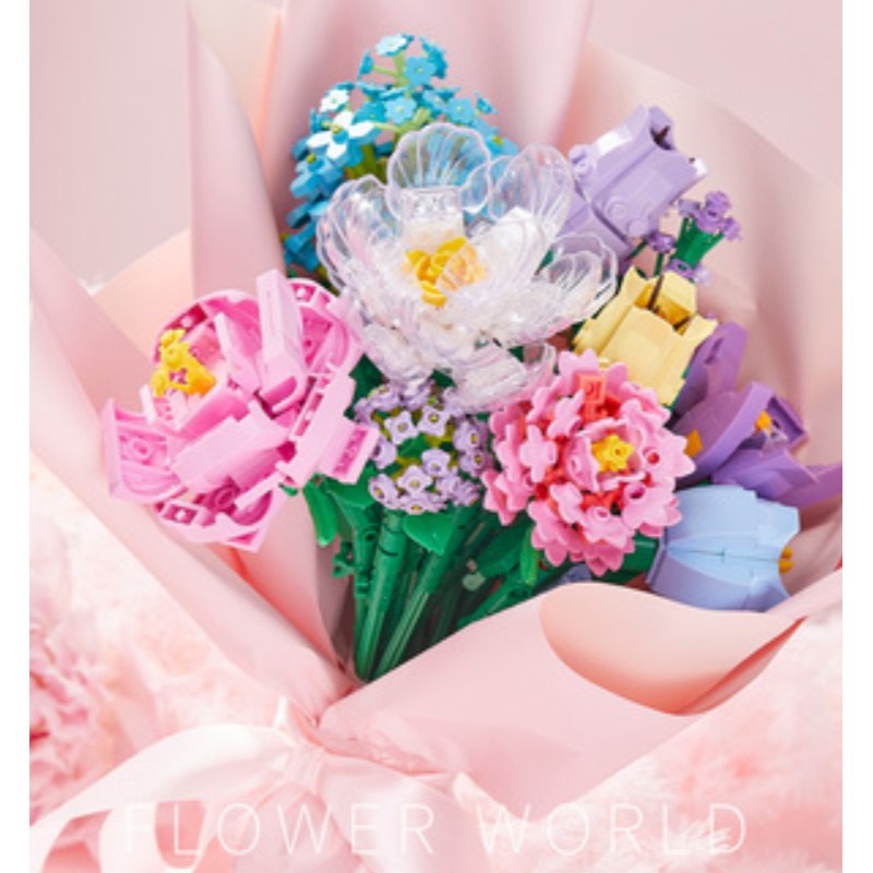 【ReadyStock】Flower Building Blocks Rose Lily Camelia Bouquet Girls Boys ...