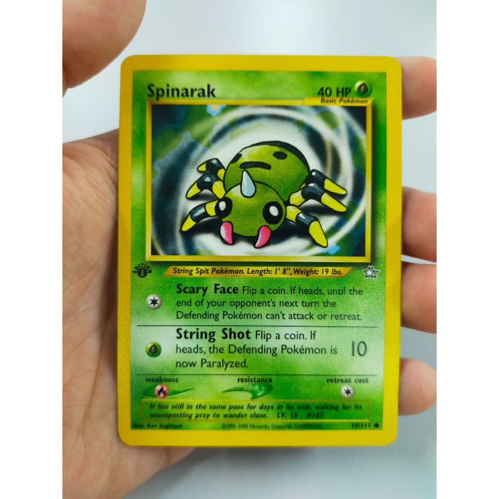 Grass Type - Pokemon Card Vintage - 1st Edition Spinarak 75/111 ...