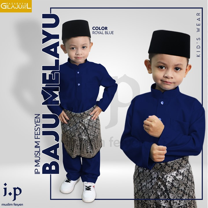 🔥 I.P MUSLIM BAJU RAYA 2023 🔥 - Royal Blue (free butang) Soft Cotton ...