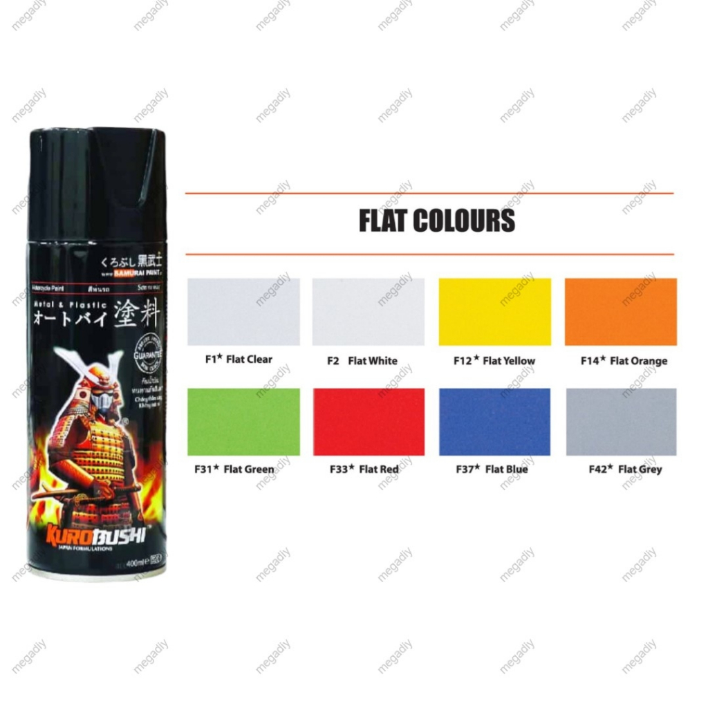 Samurai Spray Paint Flat Colour / C018 DECORATIVE CHROME 400ML | Shopee ...
