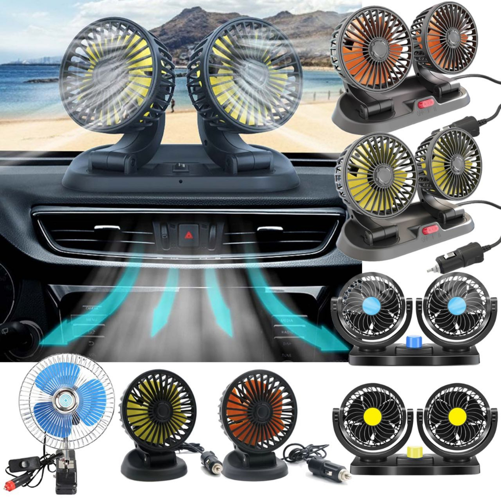 12v 24v Fan Car Lorry Kipas Kereta Lori Air Auto Cooler Car Double ...