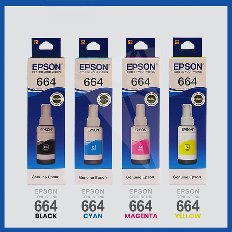 Epson 664 Refill Ink For L120/L210/L360/L385/L1300 - Black/Cyan/Magenta ...