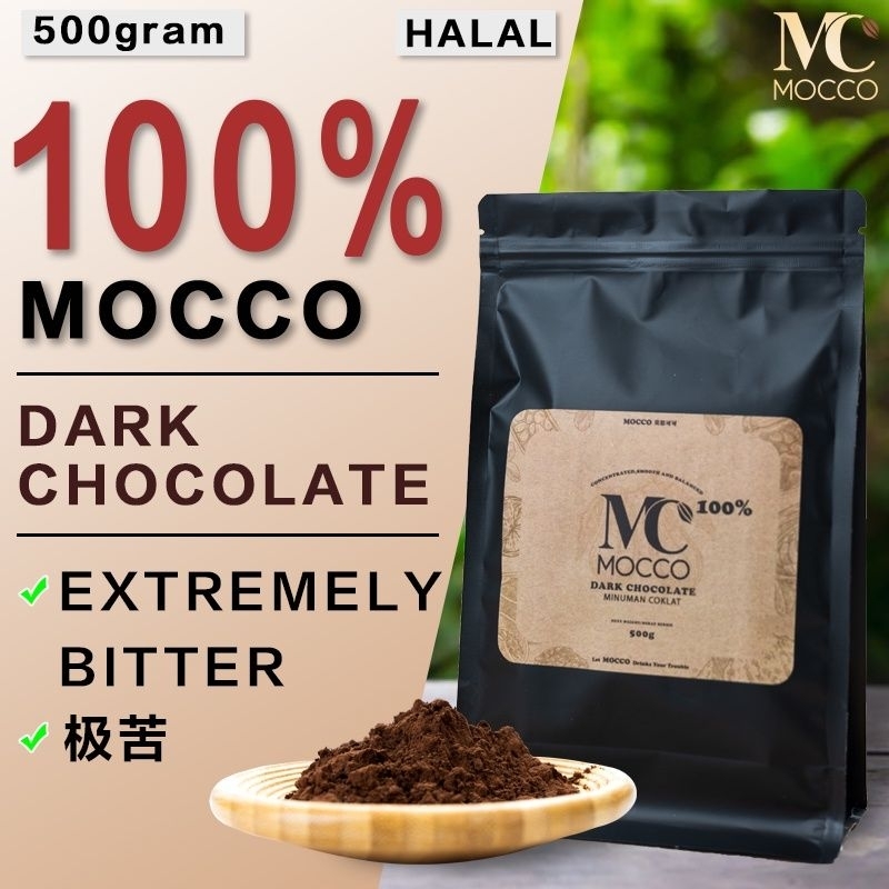 Mocco 100% Dark Chocolate - 500g HALAL Minuman Coklat Sugar Free ...