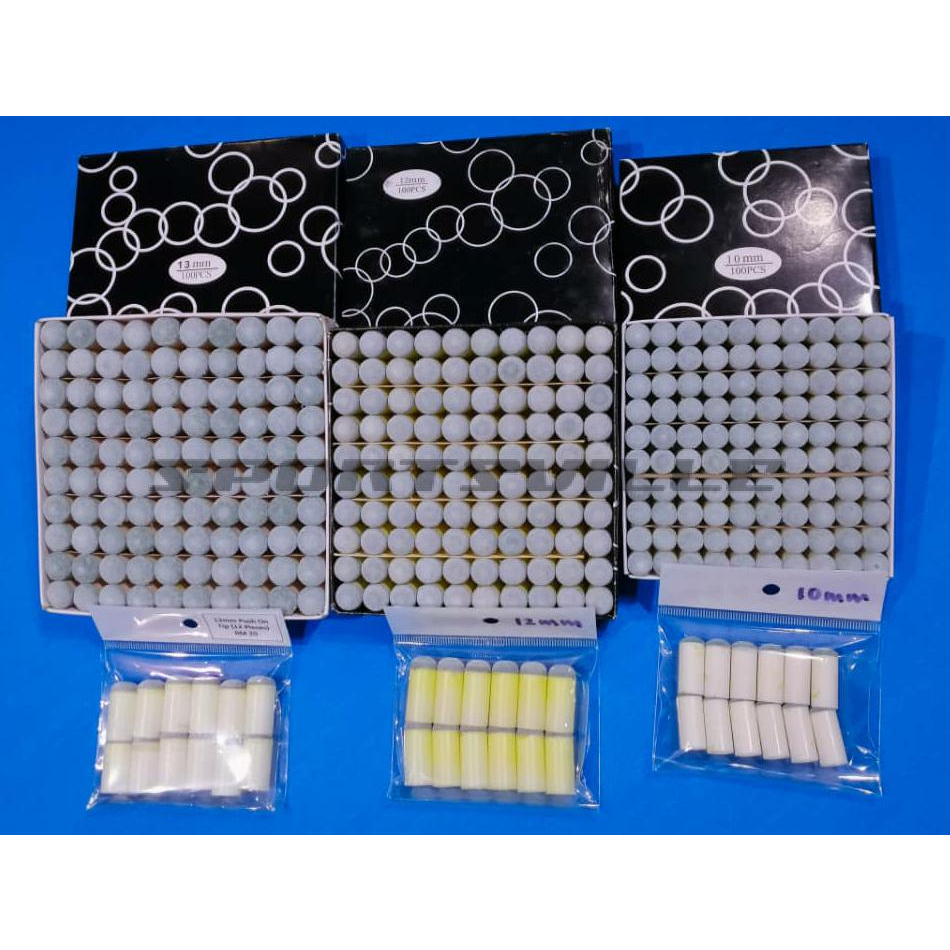 Snooker / Pool Push On Cue Tips (13mm , 12mm , 10mm) 塑料斯诺克台球/台球推杆头（13 ...