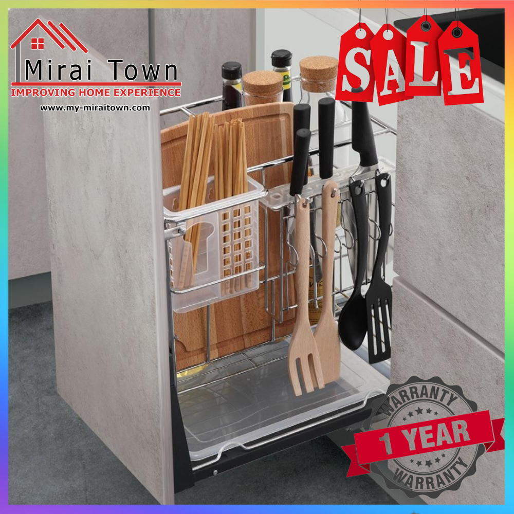 MIRAI Kitchen Cabinet Pull Out Multipurpose Basket | Shopee Malaysia