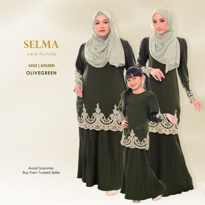 Baju Raya Sedondon Tema Warna Olive Green (Hijau Lumut) Set Family Ayah ...
