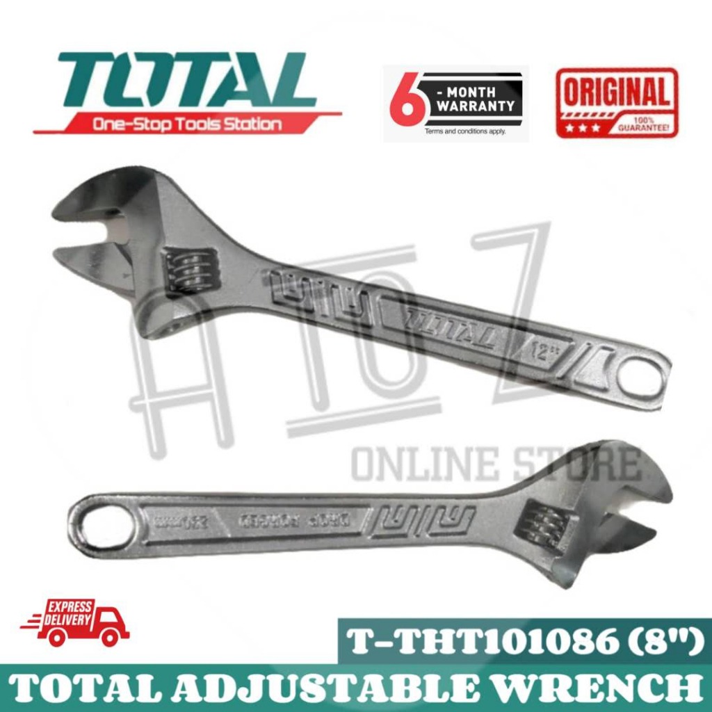 TOTAL ADJUSTABLE WRENCH T-THT101086 (8") | Shopee Malaysia