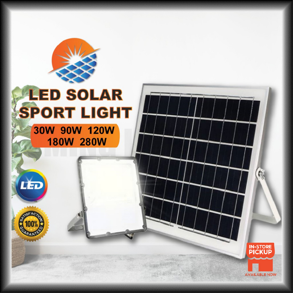 Solar Panel Spot Light LED Waterproof Lampu Outdoor light 30W 90W 120W ...