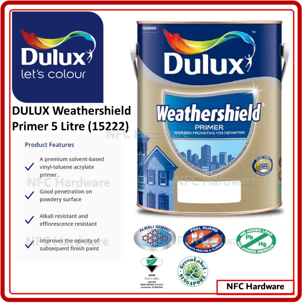 DULUX Weathershield Primer 5 Litre (15222) (Cat Minyak Alas Dinding ...