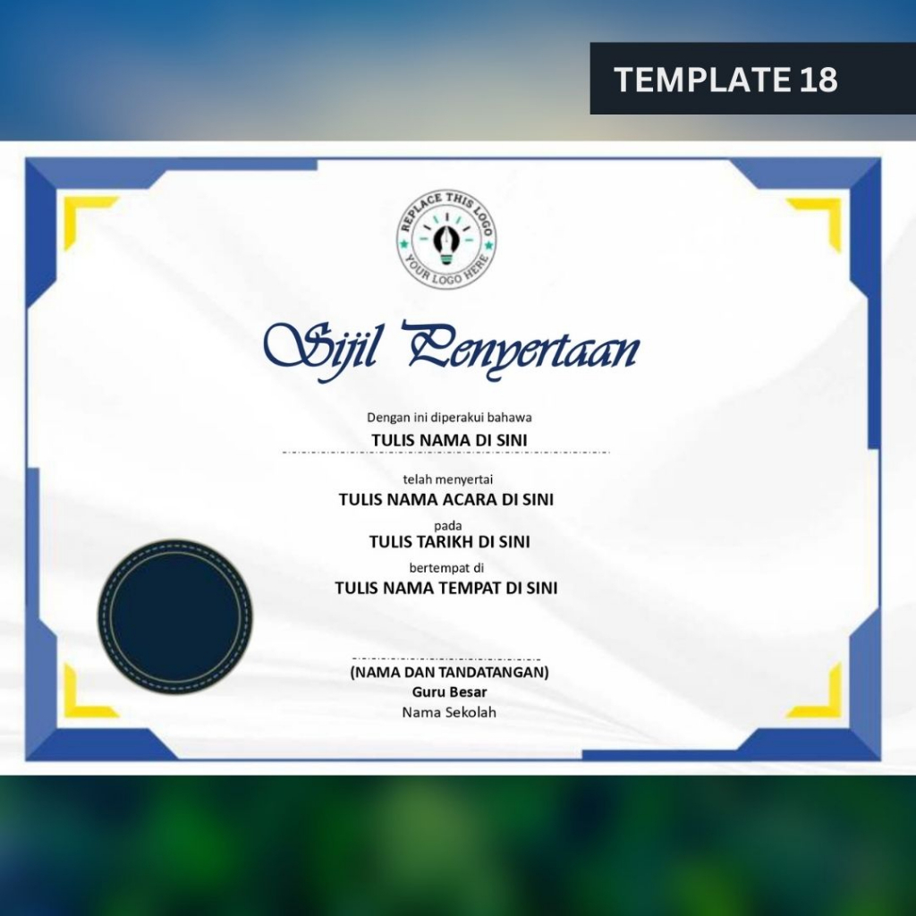 [Powerpoint] Template Sijil Certificate Template Editable Powerpoint ...