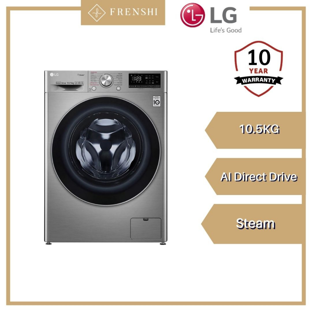LG FV1450S4V 10.5kg Front Load Washer with AI Direct Drive™ and Steam ...
