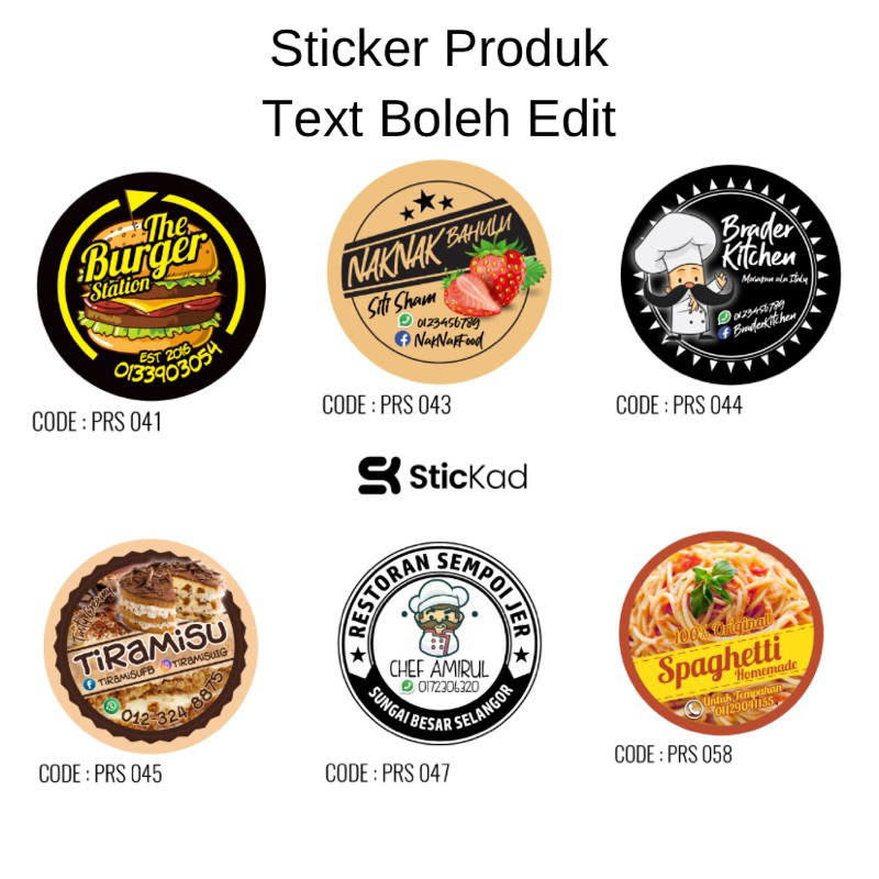 (85PCS) STICKER PRODUK LABEL READY DESIGN FREE EDIT WORDING (PRS 041 ...