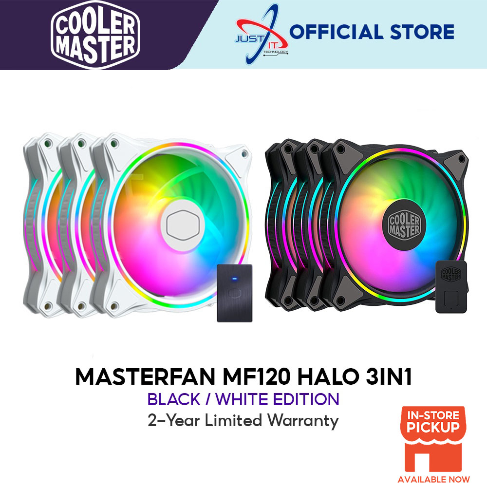 Cooler Master Masterfan MF120 Halo 3 In 1 With Controller - Black/White ...