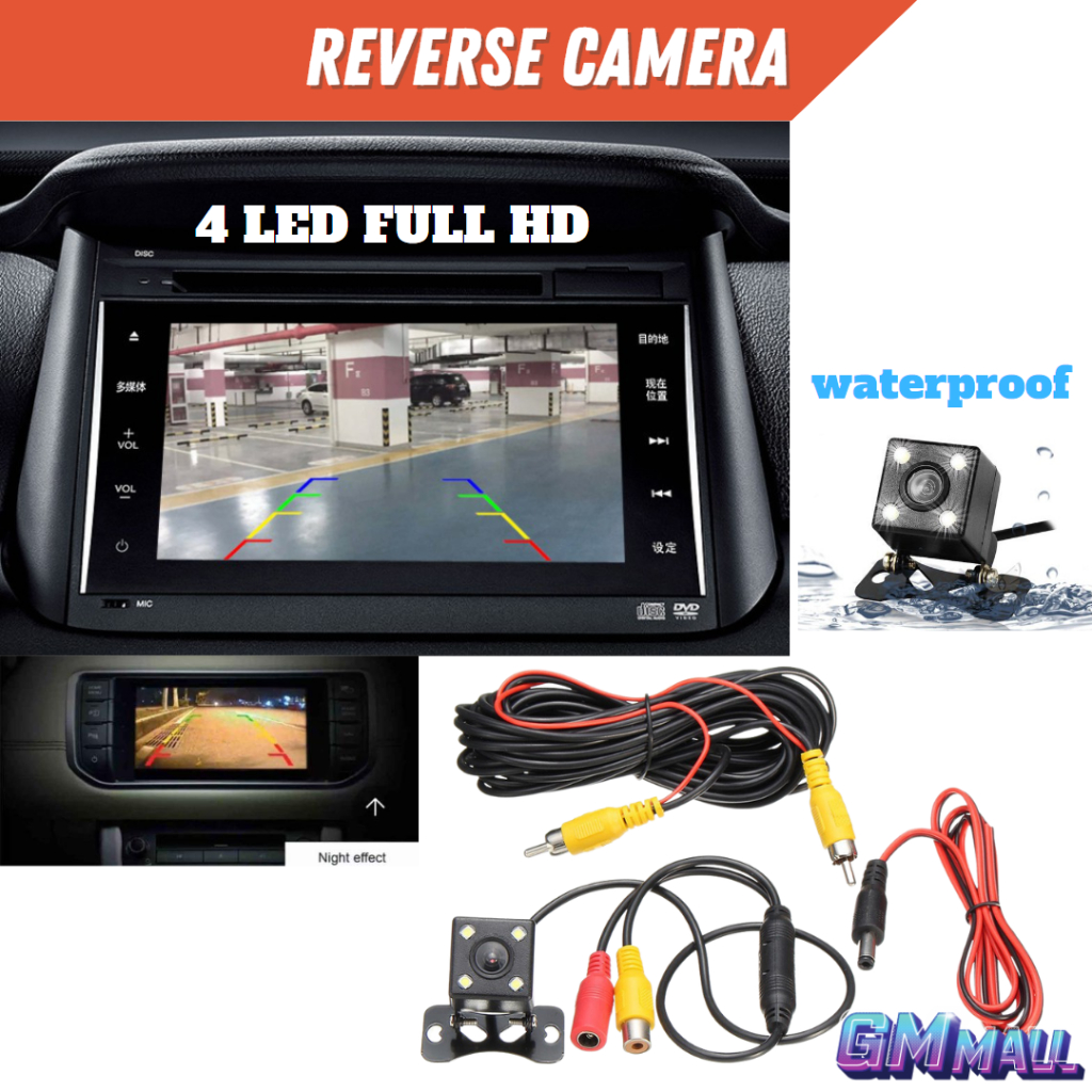 FULL HD REVERSE CAMERA 4 LED Clear Night Vision Rear Parking Camera ...