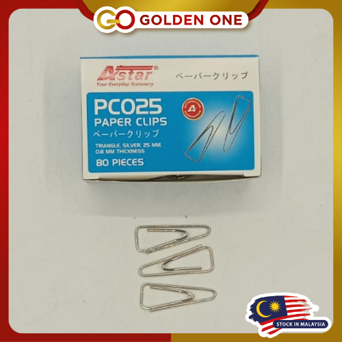 ASTAR Triangle Sliver Metal Paper Clips / Klip Kertas 25mm/31mm PC025 ...
