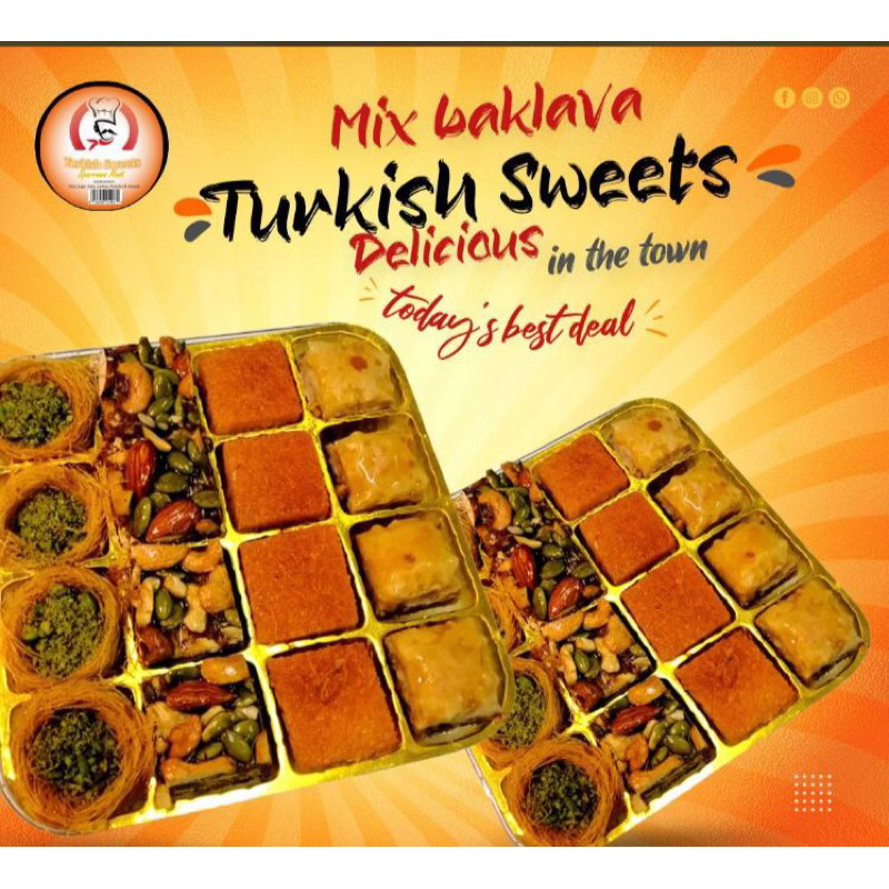 Turkish Baklava Sweet Mix Baklava Turkish Delights Nougat Assorted ...