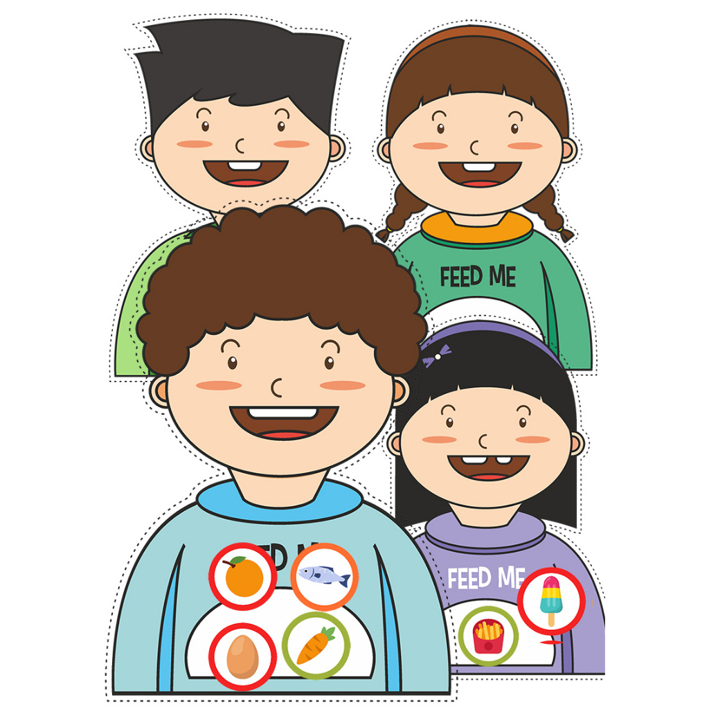 PDF] 005 Feed Me Healthy Unhealthy Food Printable Preschool Quiet Book ...