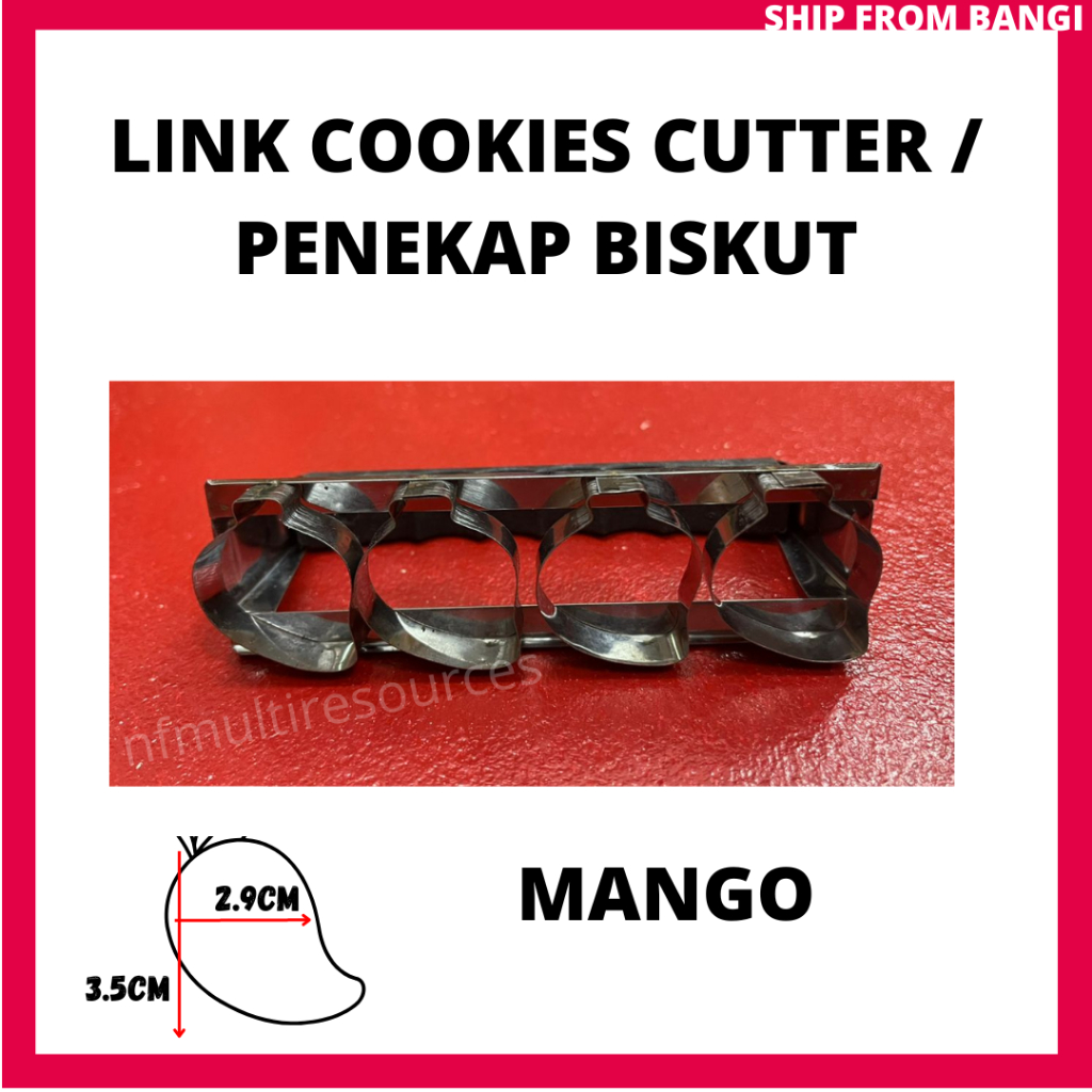 Cookies Cutter Link Acuan Biskut Kembar Steel Cookies Almond Penerap ...