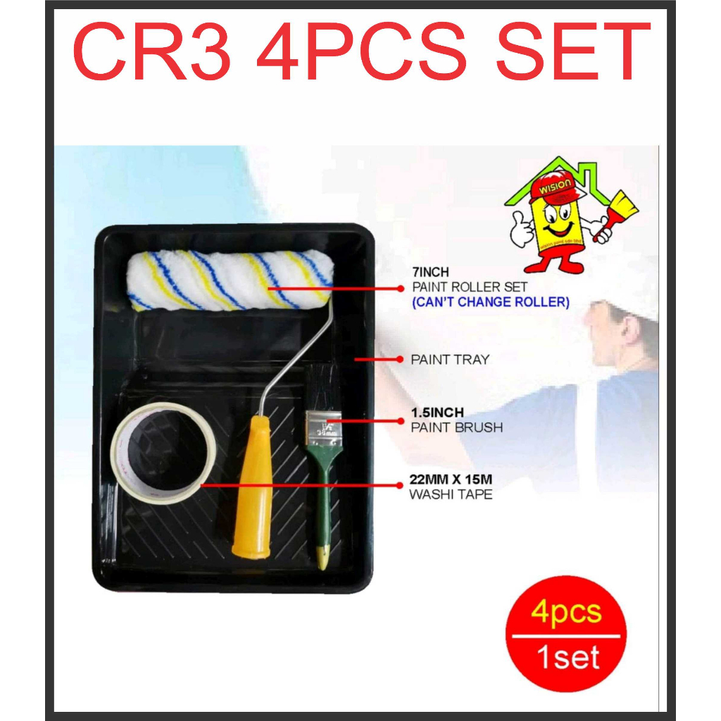 SET TOOL WALL PAINTING COMBO ROLLER BRUSH TOOLS KITS / ALAT MENGECAT ...