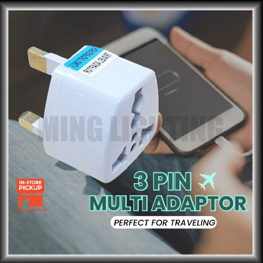 Multi Adapter 13A UK 3 Pin Plug Universal Adaptor Multi Travel ...