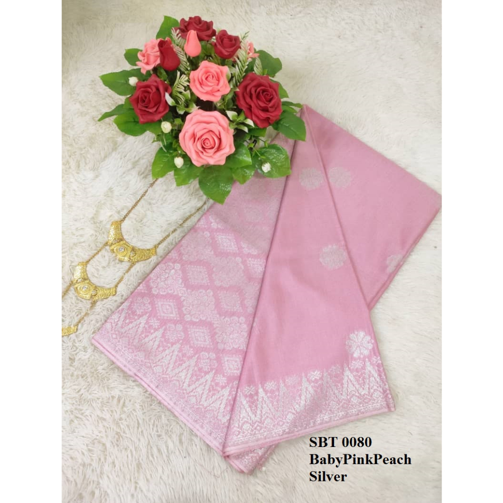 Songket Bunga Tabur Sepasang 4.25meter (PINK) | Shopee Malaysia