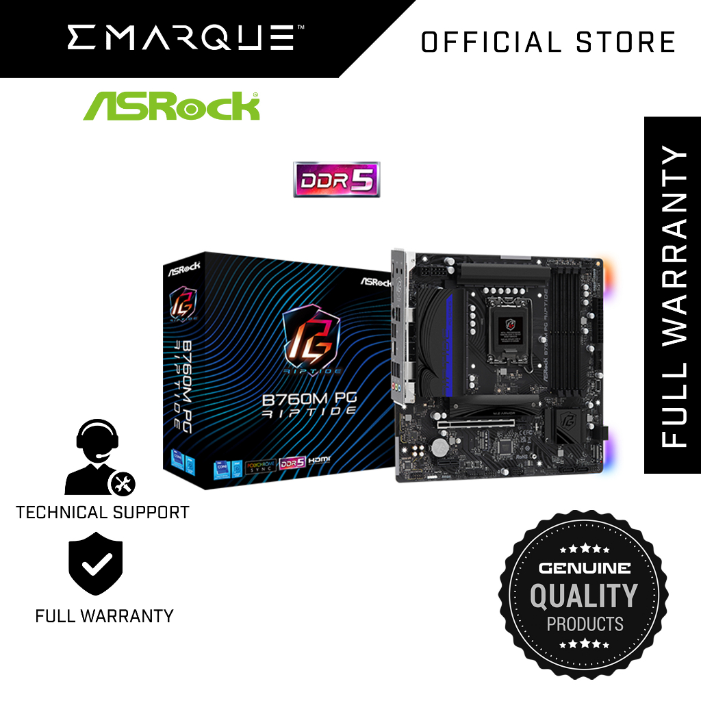 // ASRock B760M PG Riptide — DDR5 PC Motherboard // | Shopee Malaysia
