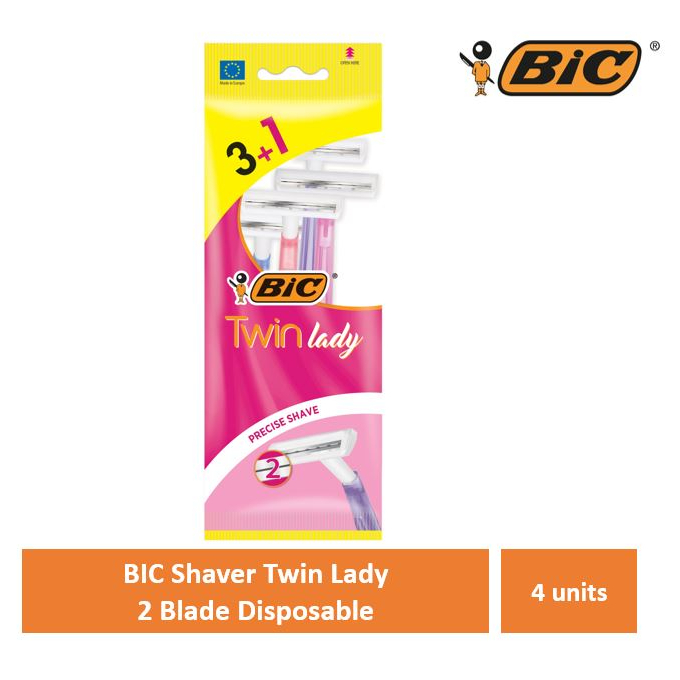 BIC Twin Lady Precise Shave (With Twin-Blade Shaver) (3+1) | Shopee ...