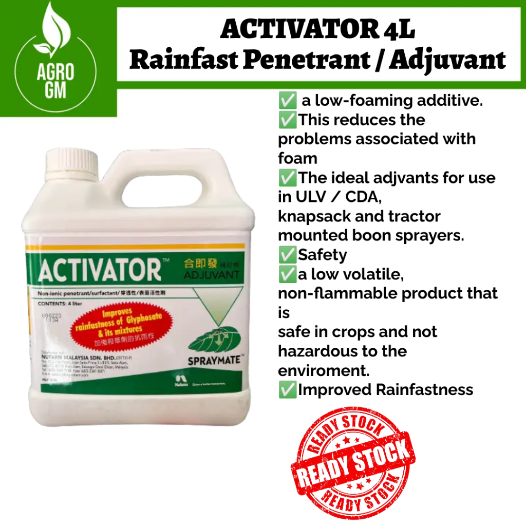 4L ACTIVATOR Plus Rainfast Penetrant Pelekat Racun Penyerap Penyebar Racun / Adjuvant Surfactant ...