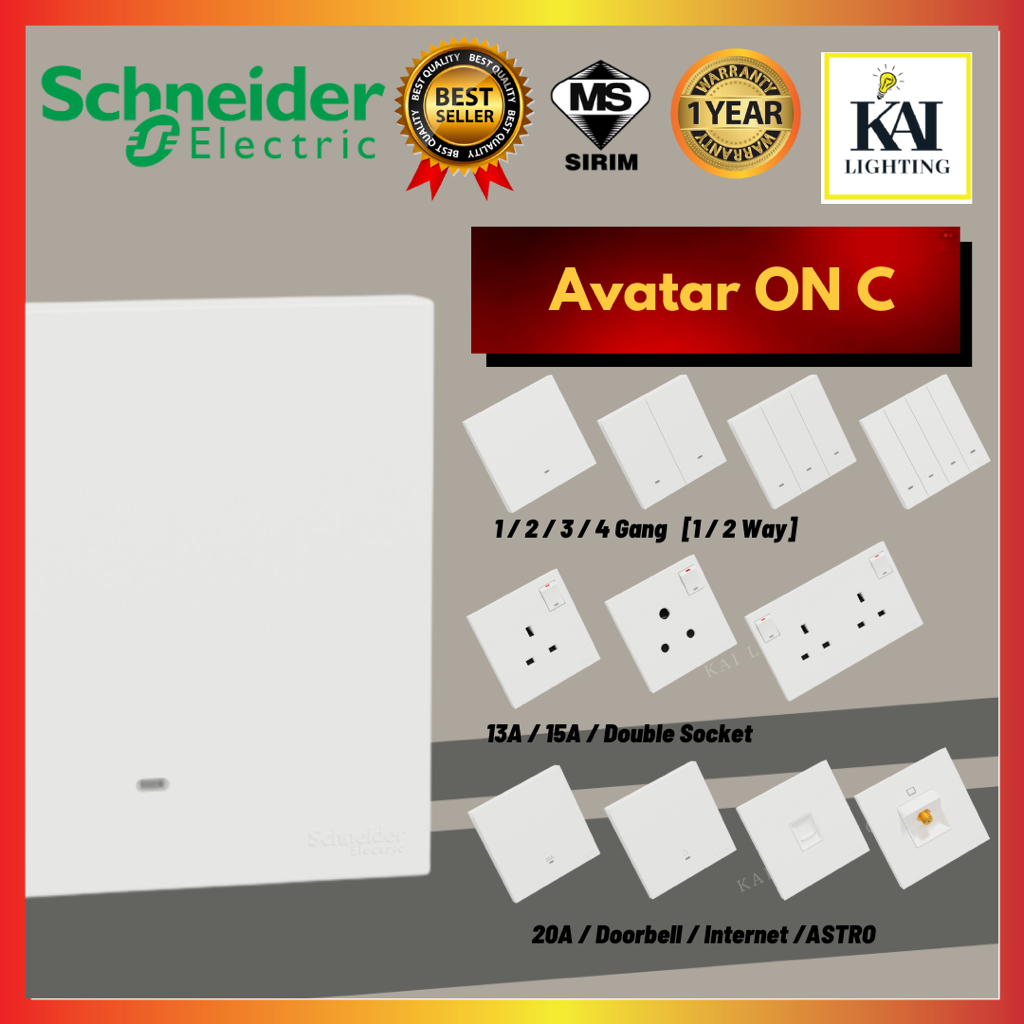 Schneider Electric Avatar On C Full Series Switches With Fluorescent ...