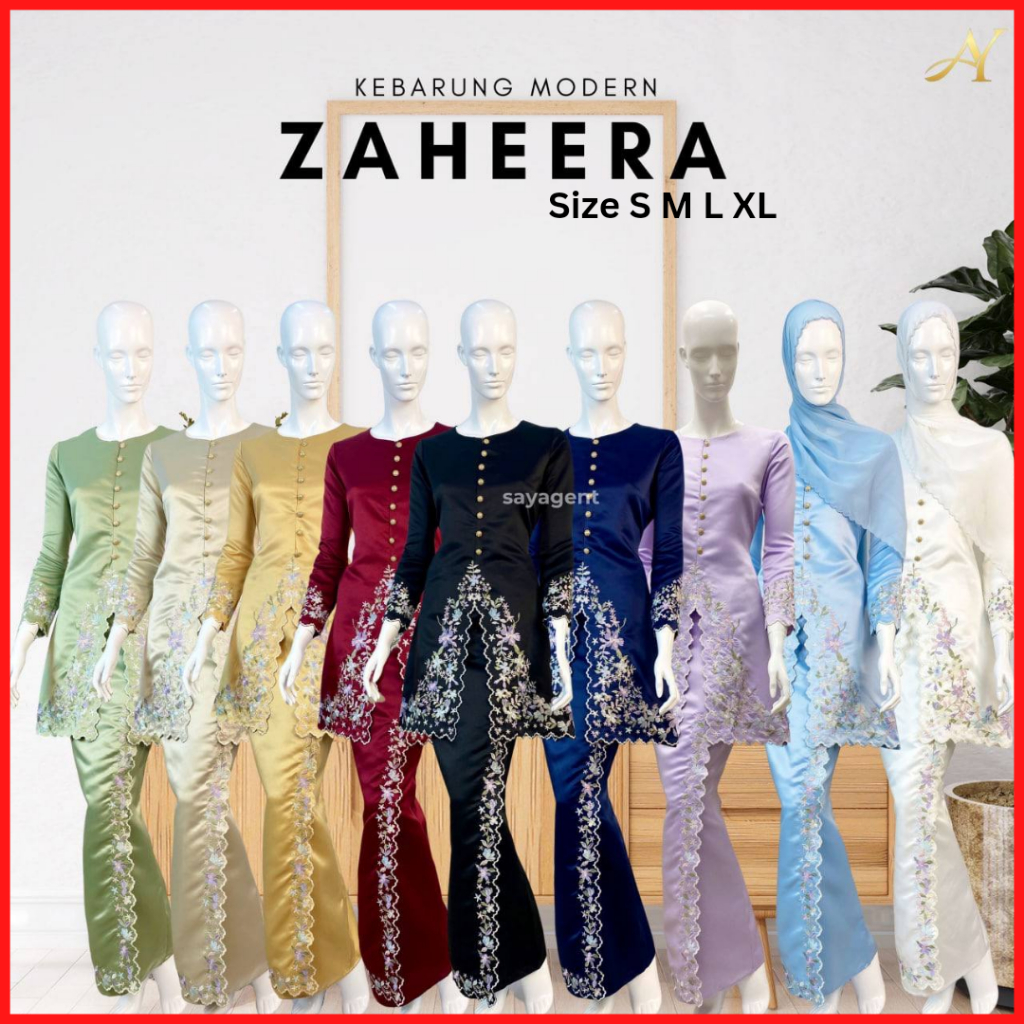 Kebarung Moden ZAHEERA YASMEN SUZANNE : Baju Kurung Kebaya Labuh Sulam ...