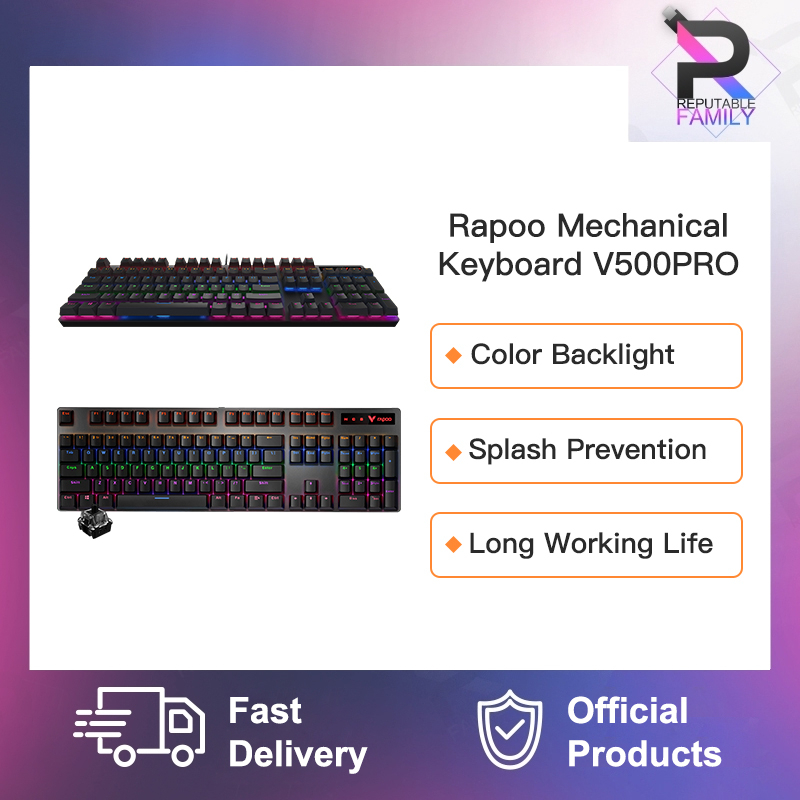 Rapoo Mechanical Keyboard V500 Pro 104 Keys Mixed Light Computer ...