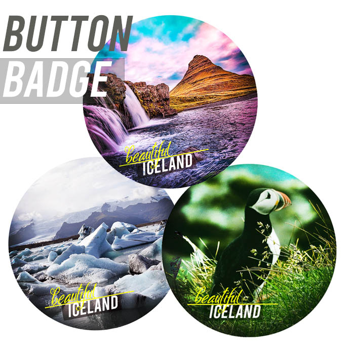 Button Badges Iceland Glacier Puffin Souvenir Gift 50 mm | Shopee Malaysia