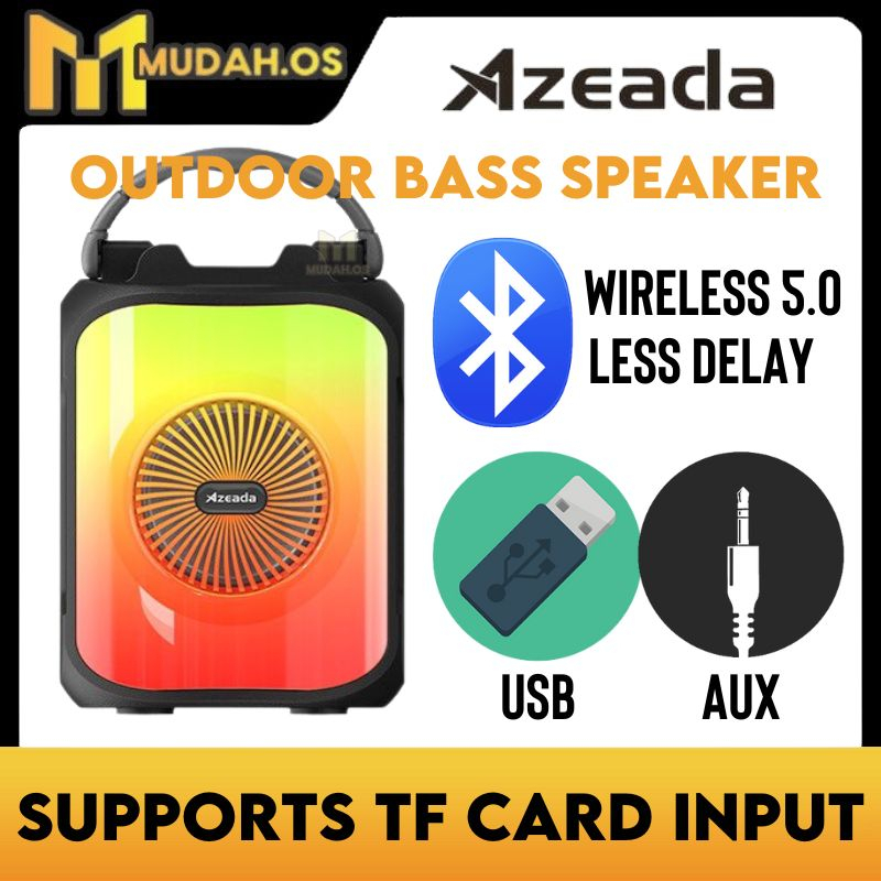 AZEADA Wireless Super Stereo Bass Speaker PD-S108 Bluetooth AUX USB ...