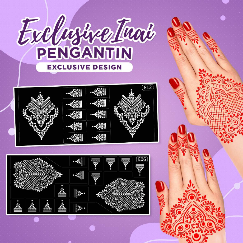 STICKER INAI PENGANTIN DESIGN EXCLUSIVE | Shopee Malaysia