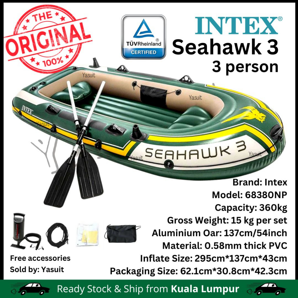 Intex Seahawk Inflatable Boat Kayak 2/3/4 Person 68347, 68380, 68351 ...