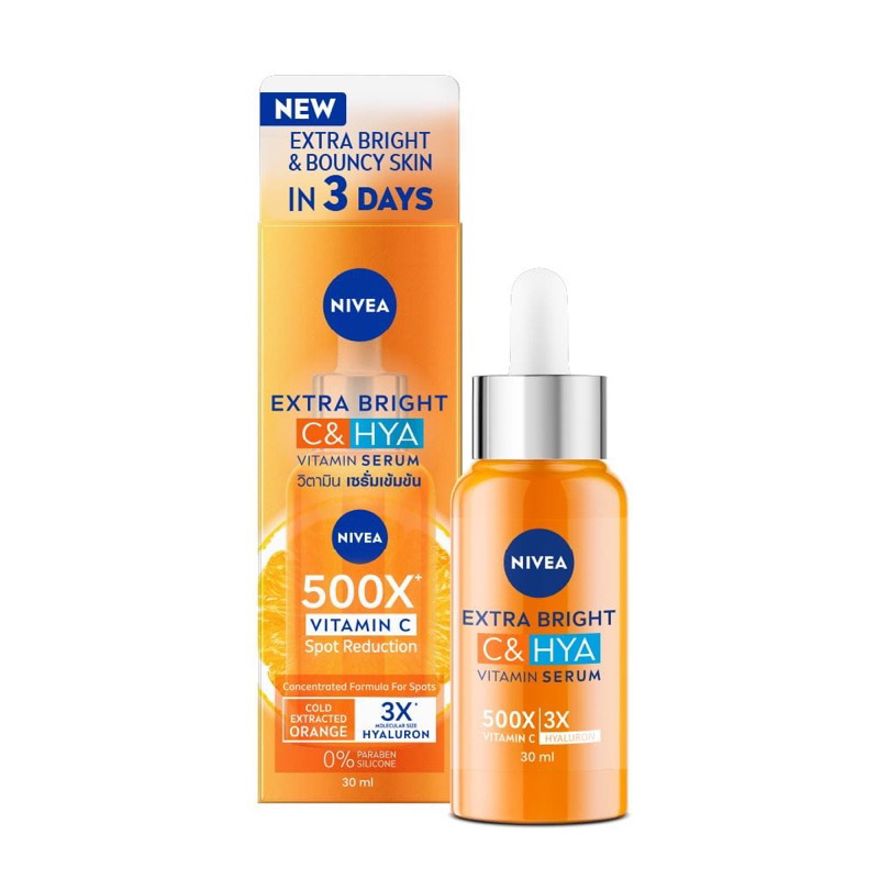 NIVEA Extra Bright C&Hya Vitamin Serum 500x Vitamin C 30ML | Shopee ...
