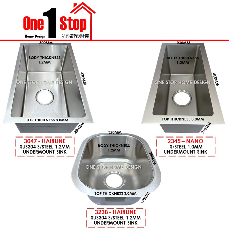 🌈EXTRA SMALL UNDERMOUNT KITCHEN SINK | Shopee Malaysia
