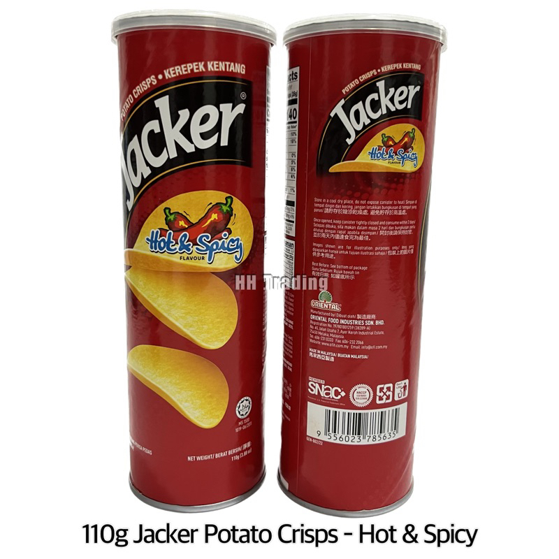 110g JACKER POTATO CRISPS [ORIGINAL / HOT&SPICY / BBQ / TOMATO / CHEESE ...