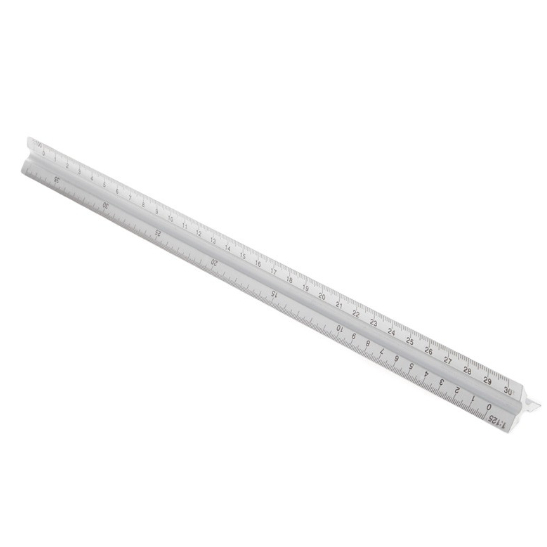 Aluminium Metal Triangle Scale Ruler 30cm Architect Engineer Technical ...
