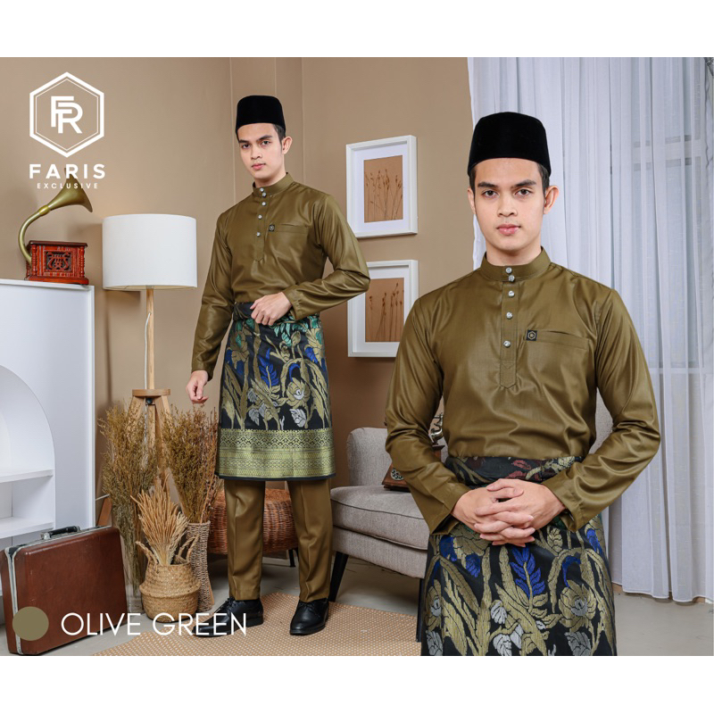 OLIVE GREEN | Baju Melayu Putra by Faris exclusive 2023 | Shopee Malaysia