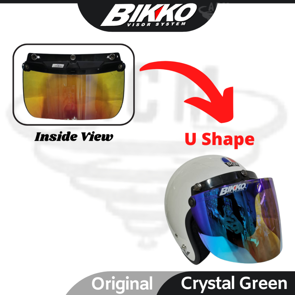 BOGO Visor 3 Button BG05 BG25 BO GO Bikko helmet SGV MS88 MAGNUM ARC ...