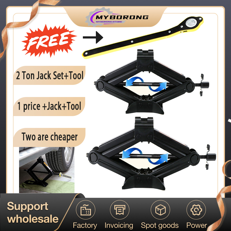 🛠️2 ton ton heavy duty scissor car car jack alat pembaikan tayar ...